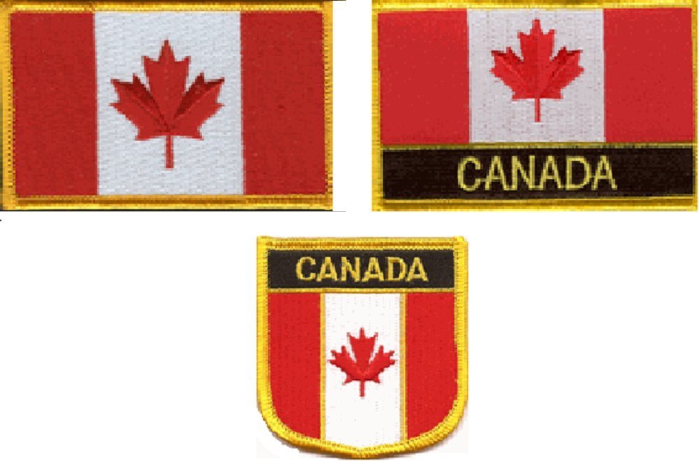 3 Pack Set of Canada Flag Patches, Patch with Name, Without Name and a ...