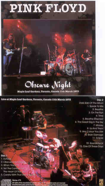 Pink Floyd - Obscure Night ( 2 CD SET ) ( SIRENE ) ( Toronto . Canada ...