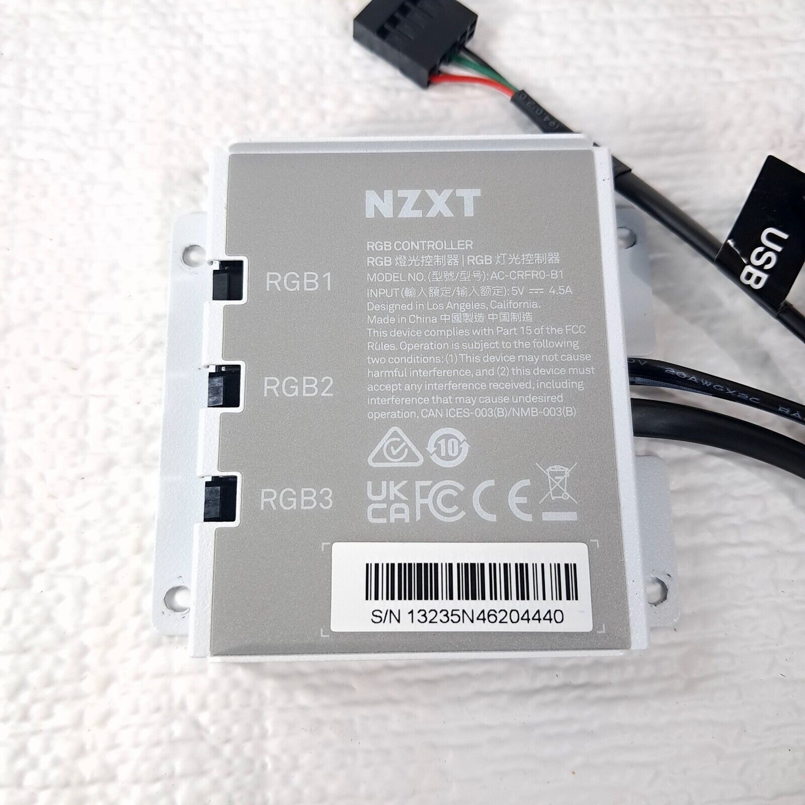 NZXT RGB & Fan Controller AC-CRFR0-B1 RBG 3-port from H7 Elite ATX Mid ...