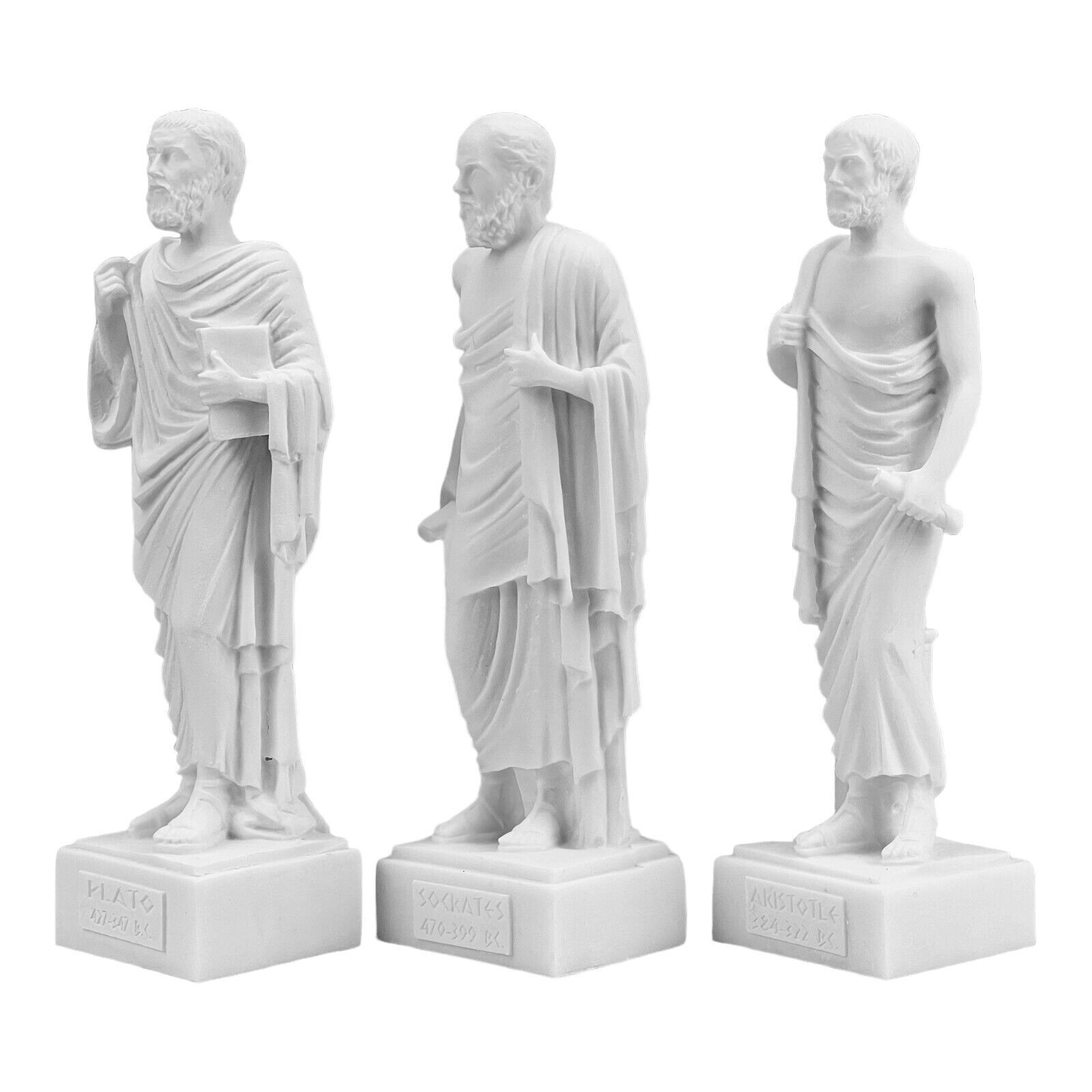 Set of 3 Socrates Aristotle Plato Greek Philosophers Statue Sculpture ...