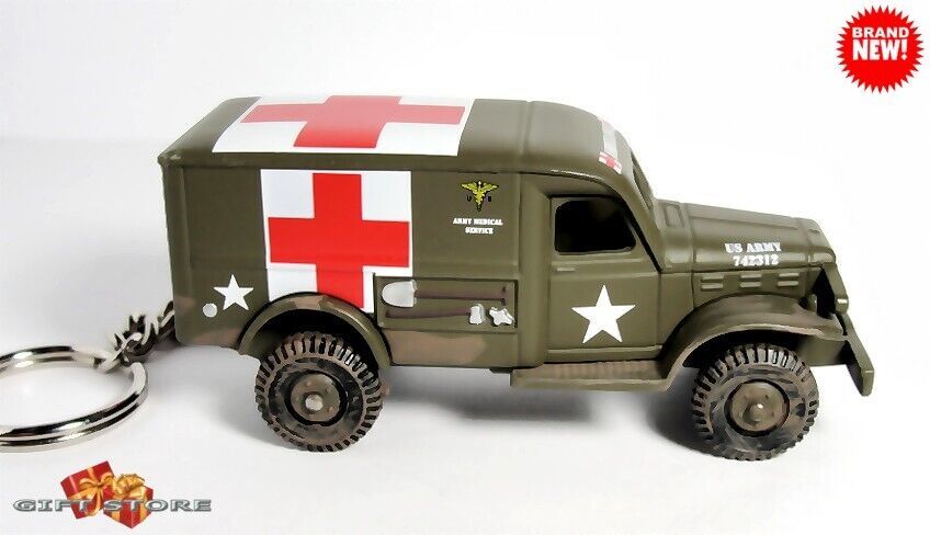RARE KEYCHAIN DODGE WC54 MEDEVAC AMBULANCE WW2 KOREA MASH CUSTOM GREAT ...