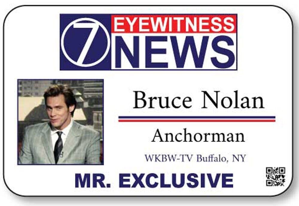 BRUCE ALMIGHTY BRUCE NOLAN Halloween Costume Cosplay Name Badge Magnet ...