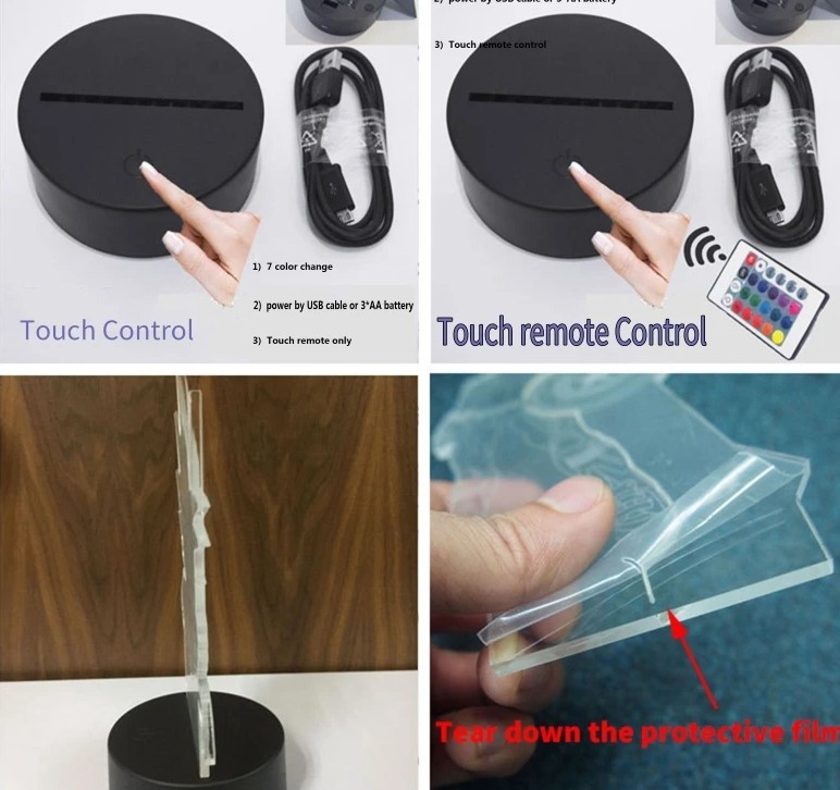 3D Muslim Allah Islamic Night Light Lamp - 16 color with remote - Night ...