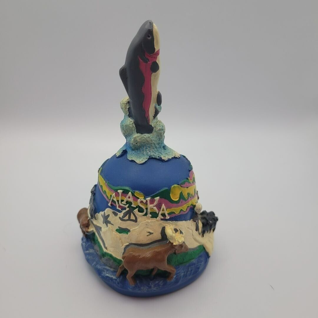 Alaskan Bell Souvenirs Painted Moose Bear Dog Sled Eskimo Native ...