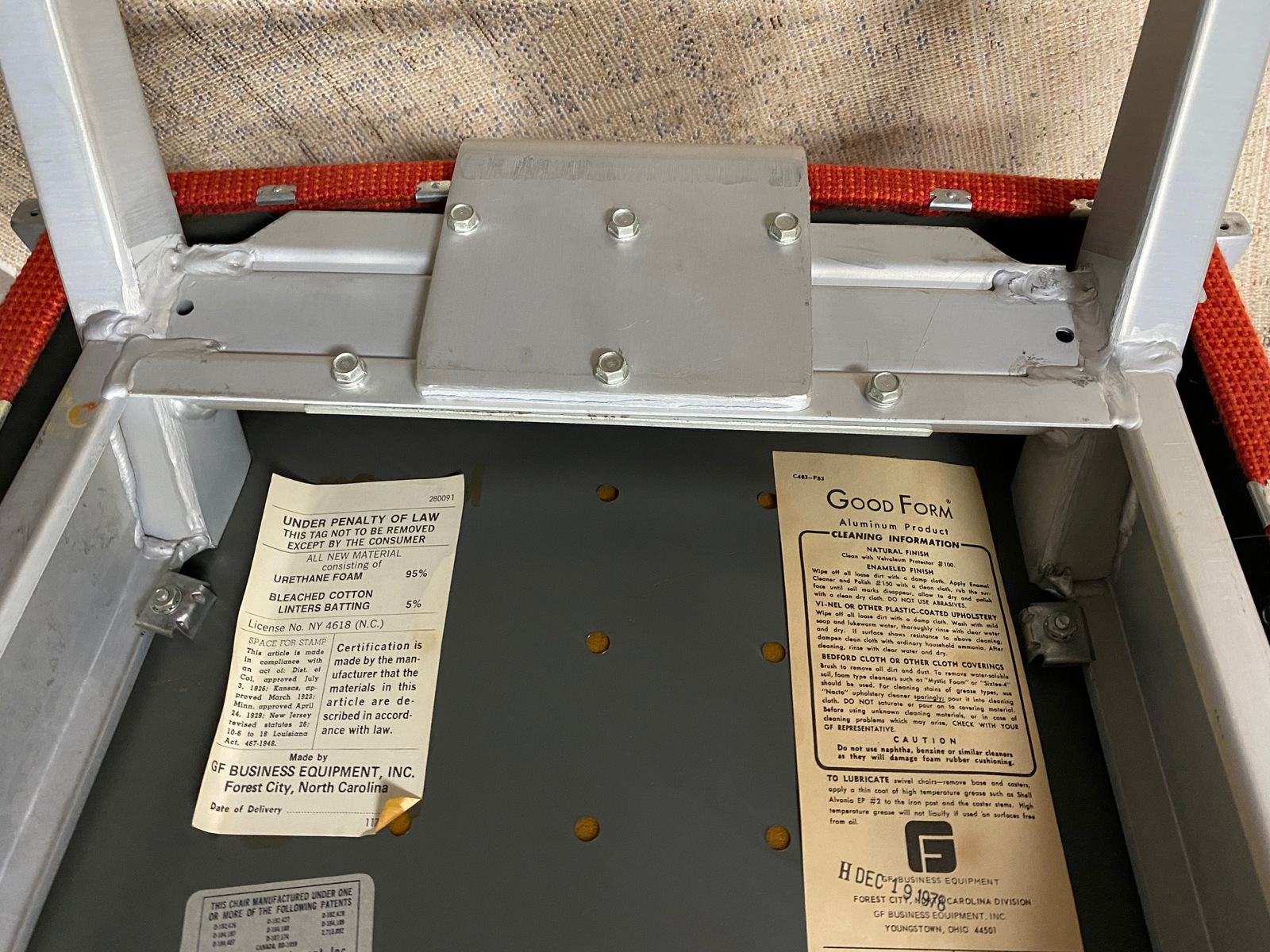 Vintage Good Form General Fire Proofing Industrial Aluminum Arm Chairs ...