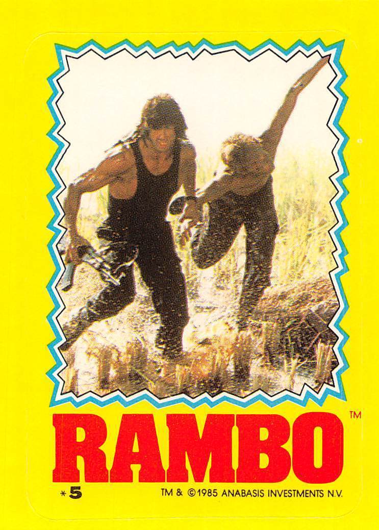 1985 Topps Rambo First Blood Part II Sticker #5 John Rambo Sylvester ...