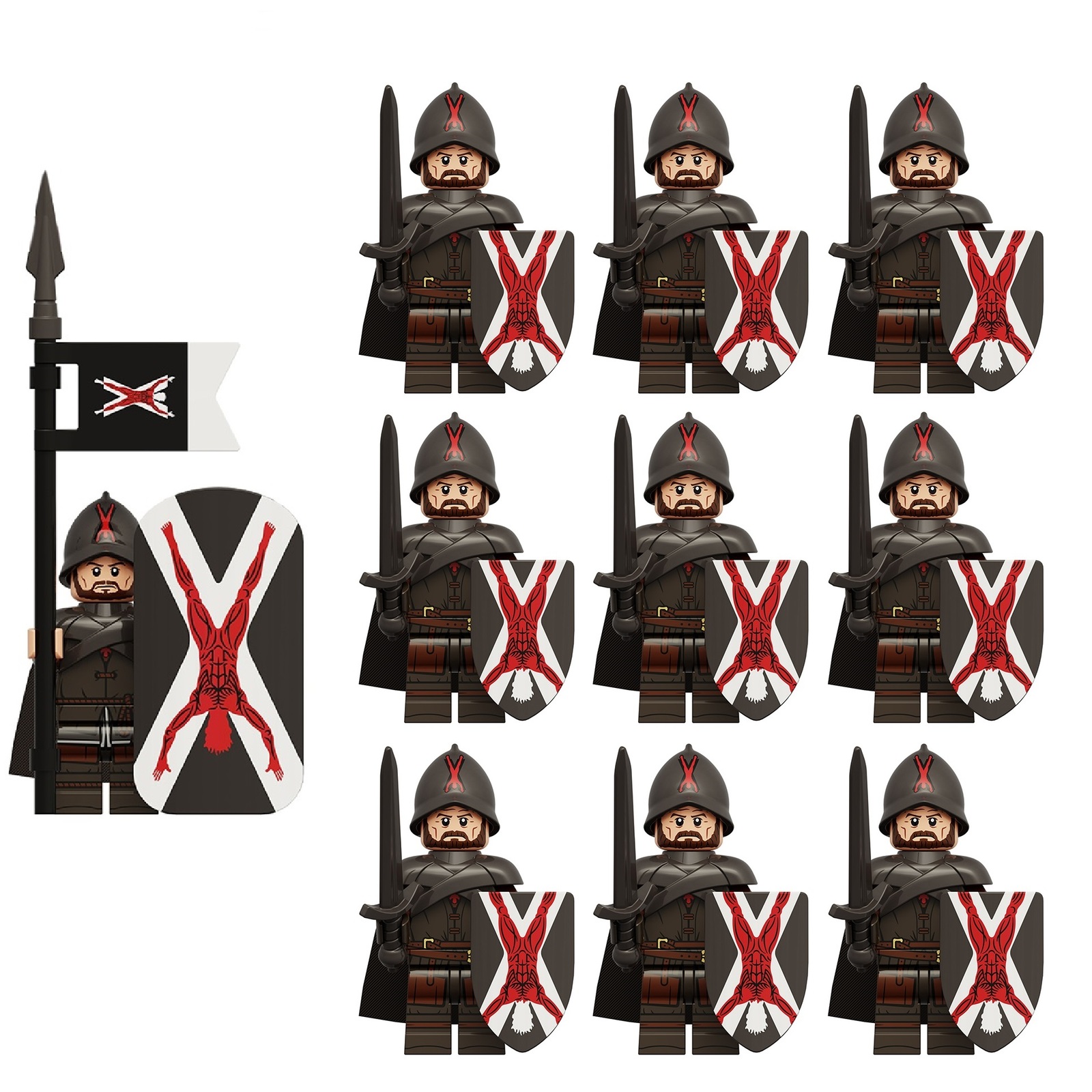 10pcs Game of Thrones House Bolton Army Soldiers Minifigures Set ...