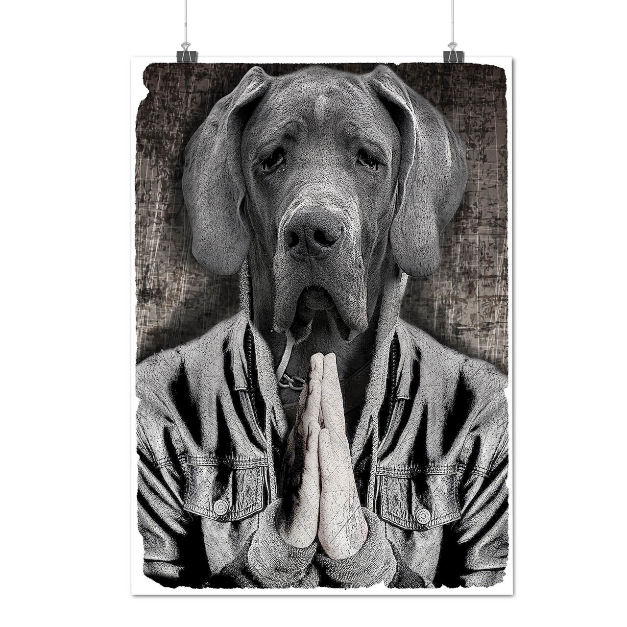 Great Dane Face Cool Dog Pet Sorrow Matte/Glossy Poster A0 A1 A2 A3 A4 ...