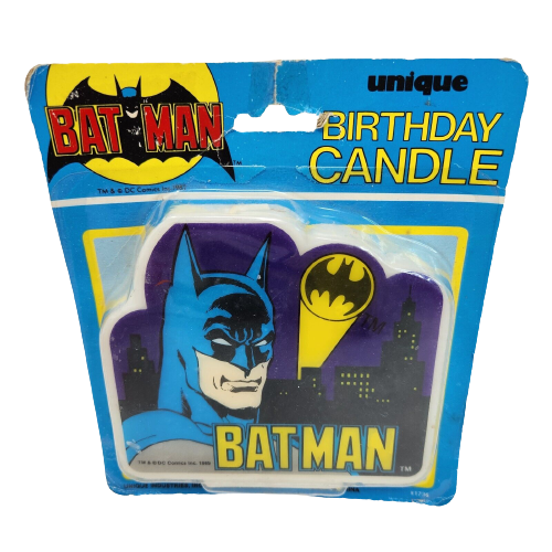 VINTAGE 1989 UNIQUE BATMAN BIRTHDAY THICK CANDLE NEW IN PACKAGE NOS DC ...