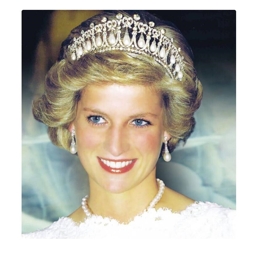 GB Bridal Crown Diana Princess Same Model Pearl tear Crown Rhinestone ...