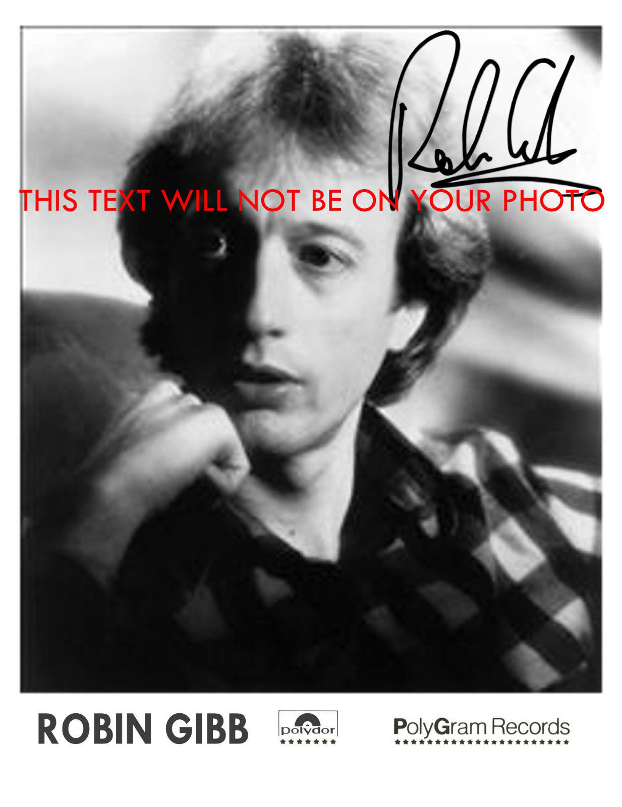 ROBIN GIBB AUTOGRAPHED AUTOGRAM 8x10 RP STUDIO PROMO PUBLICITY PHOTO ...