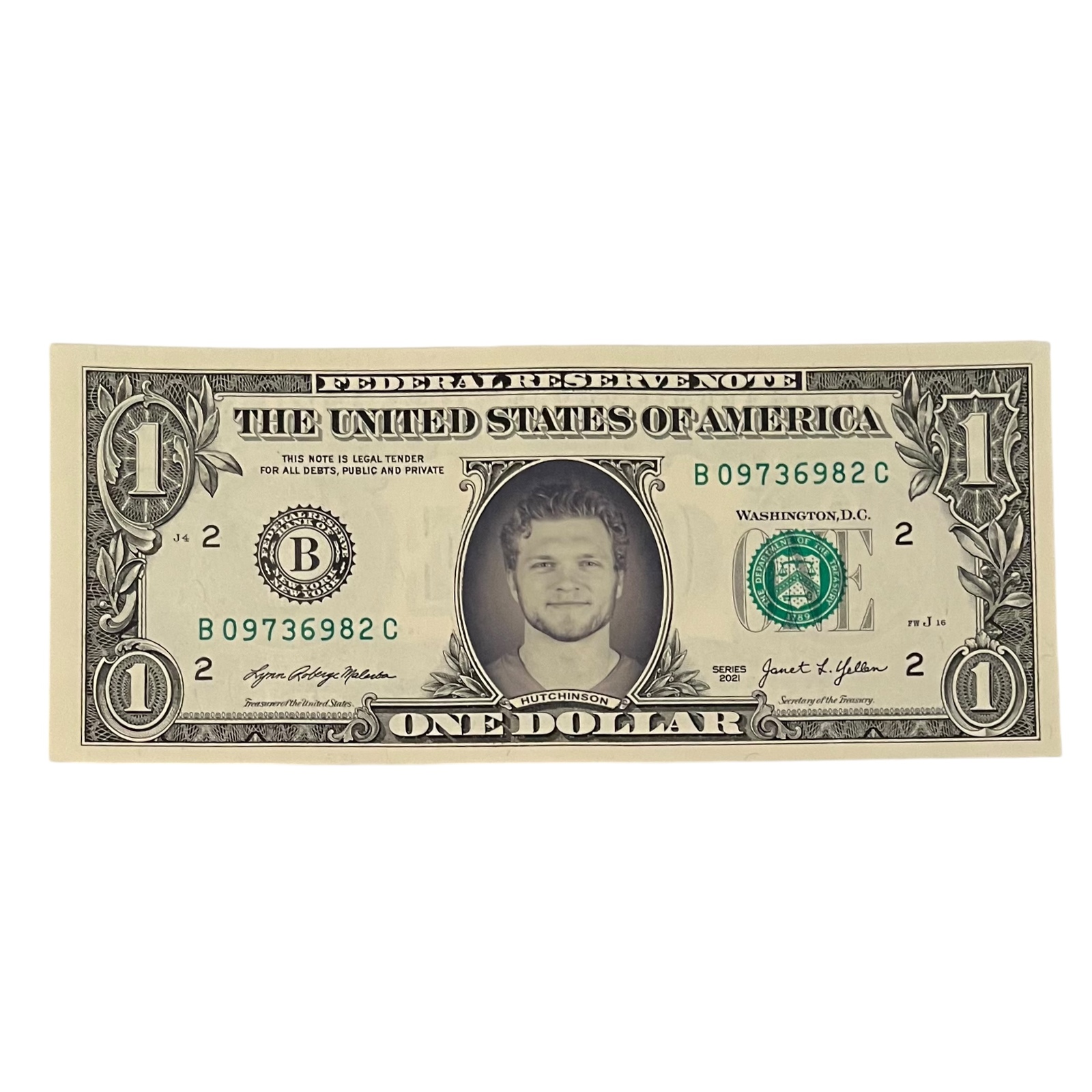 Aidan Hutchinson on a REAL Dollar Bill Cash Money Collectible Celebrity ...