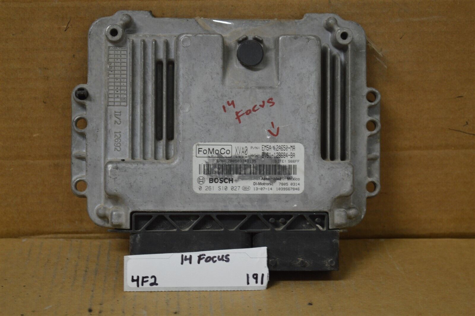 2014 Ford Focus Engine Control Unit ECU EM5A12A650MA Module 191-4F2 ...