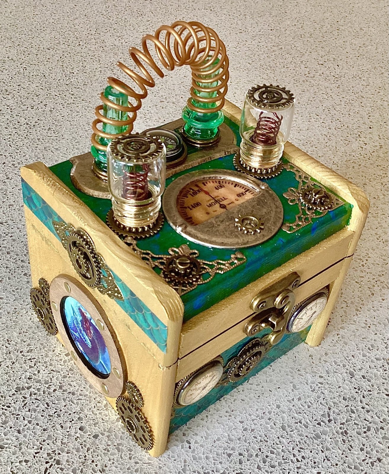 Deep Sea Style Steampunk Techno-Cube Trinket Box - Boxes, Jars & Tins