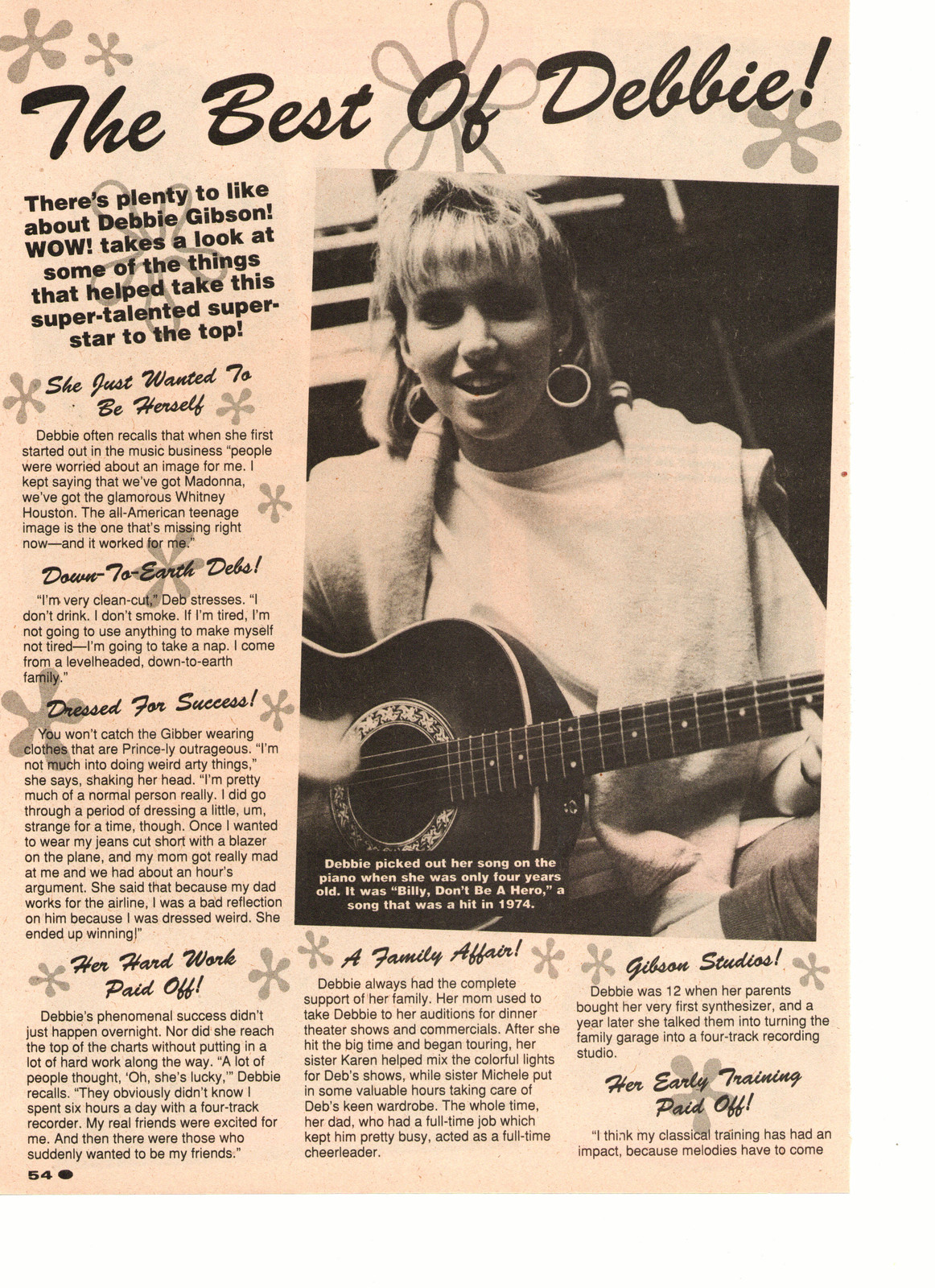Debbie Gibson teen magazine pinup clipping the best of Debbie rare Teen ...