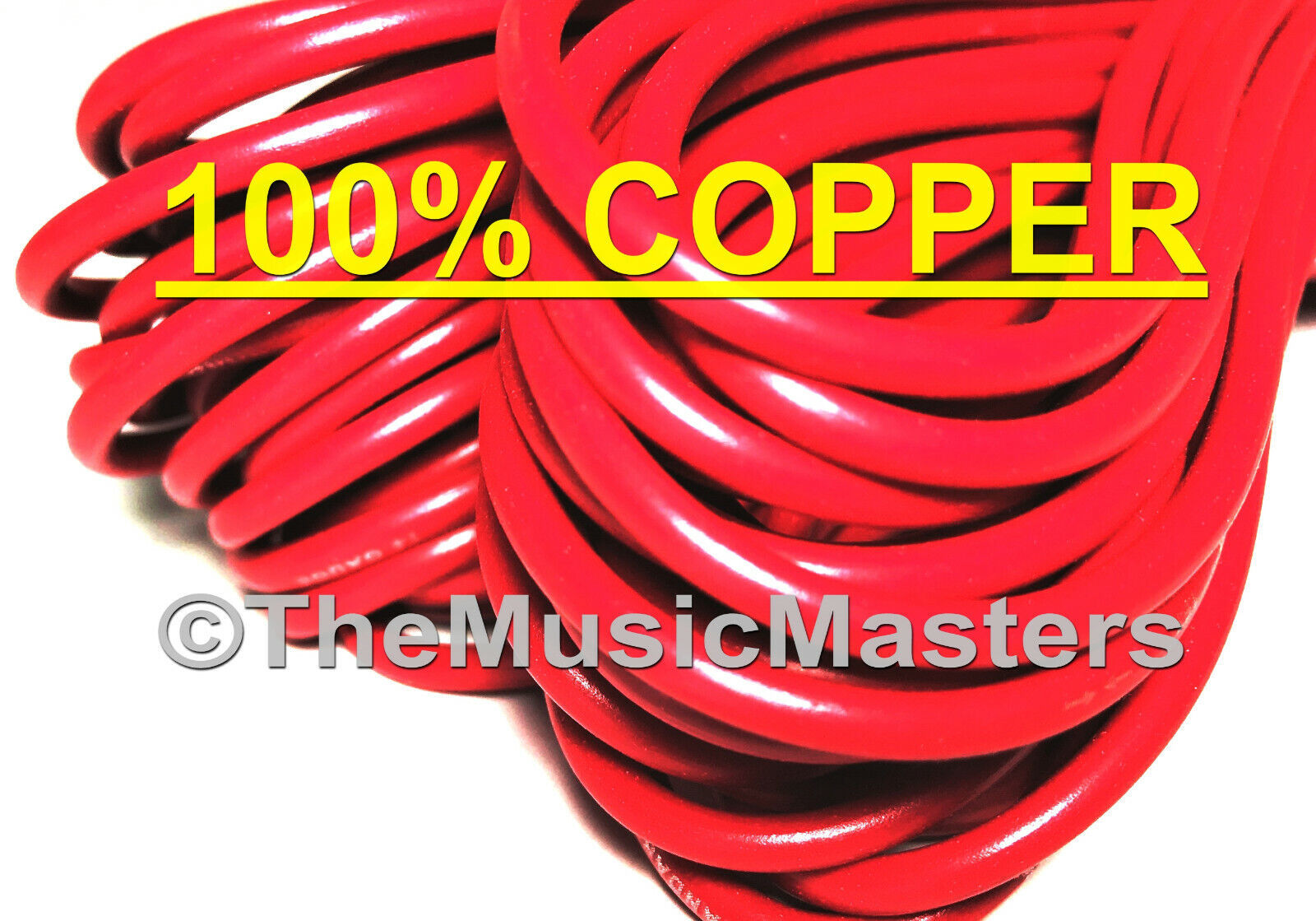 100% Copper RED 14 Gauge 100' ft POWER WIRE Car Boat RV 12V Wiring ...