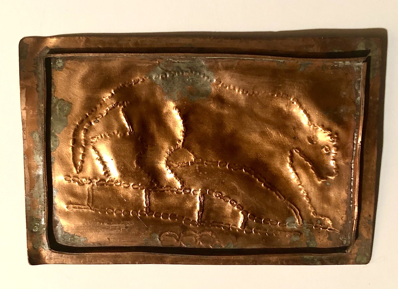 Western Arts and Crafts / Folk Art Hammered Copper Box Signed by Artist ...
