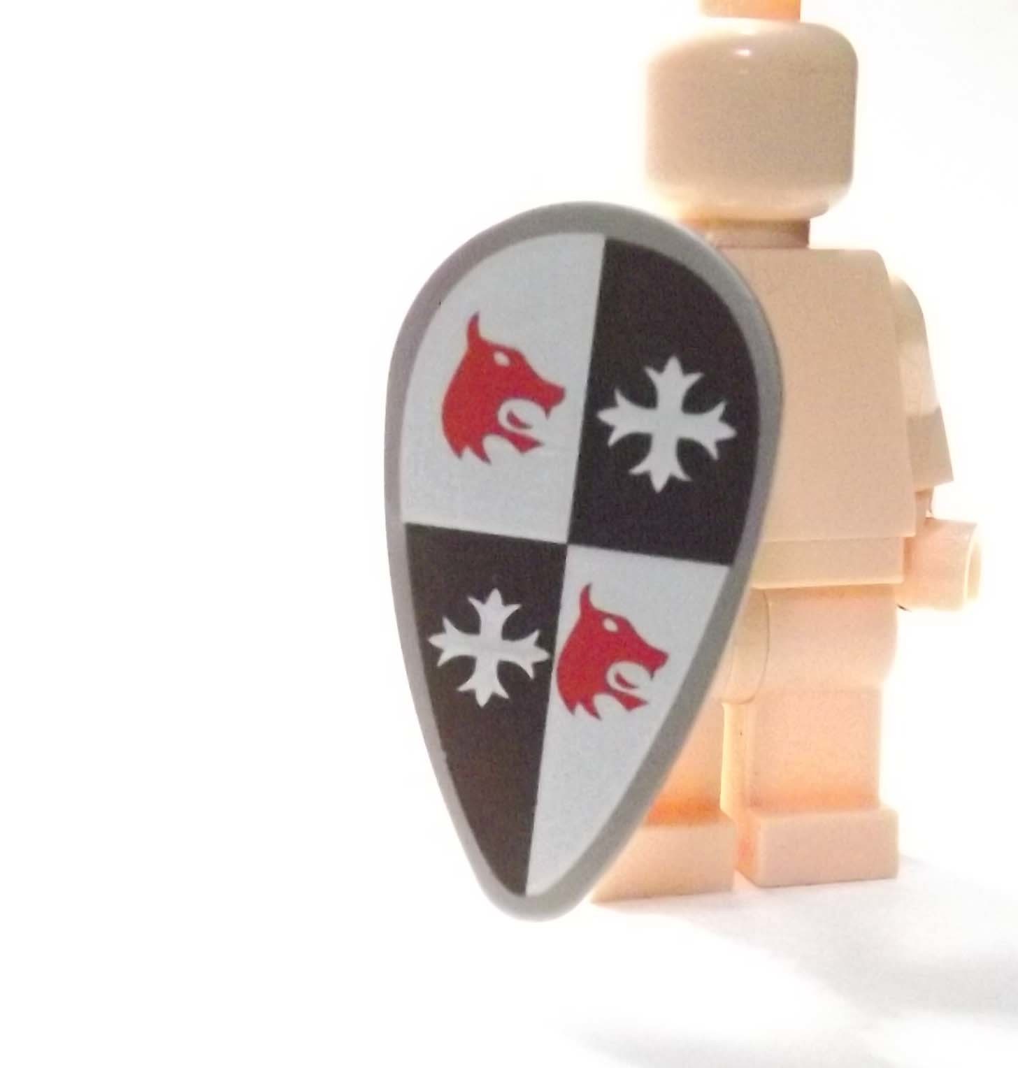 Minifigure Custom Toy Red Wolf and Cross Knight Shield for - LEGO (R ...