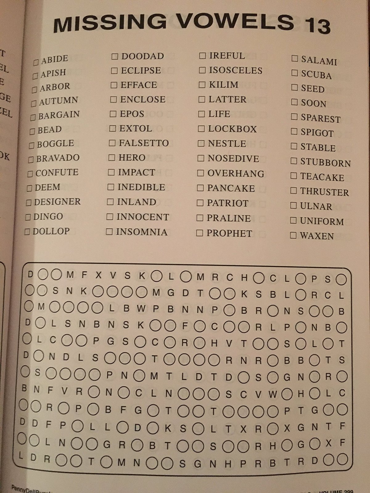 Penny Press Selected Puzzles Missing Vowels *Volume 325* Special ...