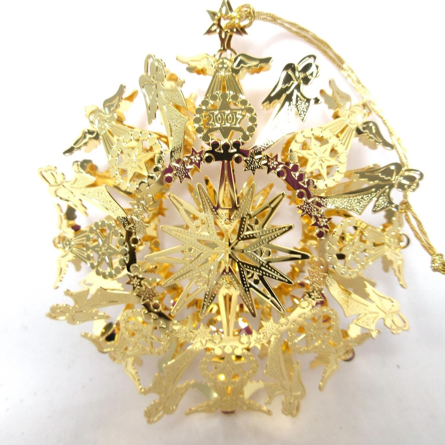 2007 Wreath of Angels Danbury Mint Christmas Ornament 23k Gold Plated ...