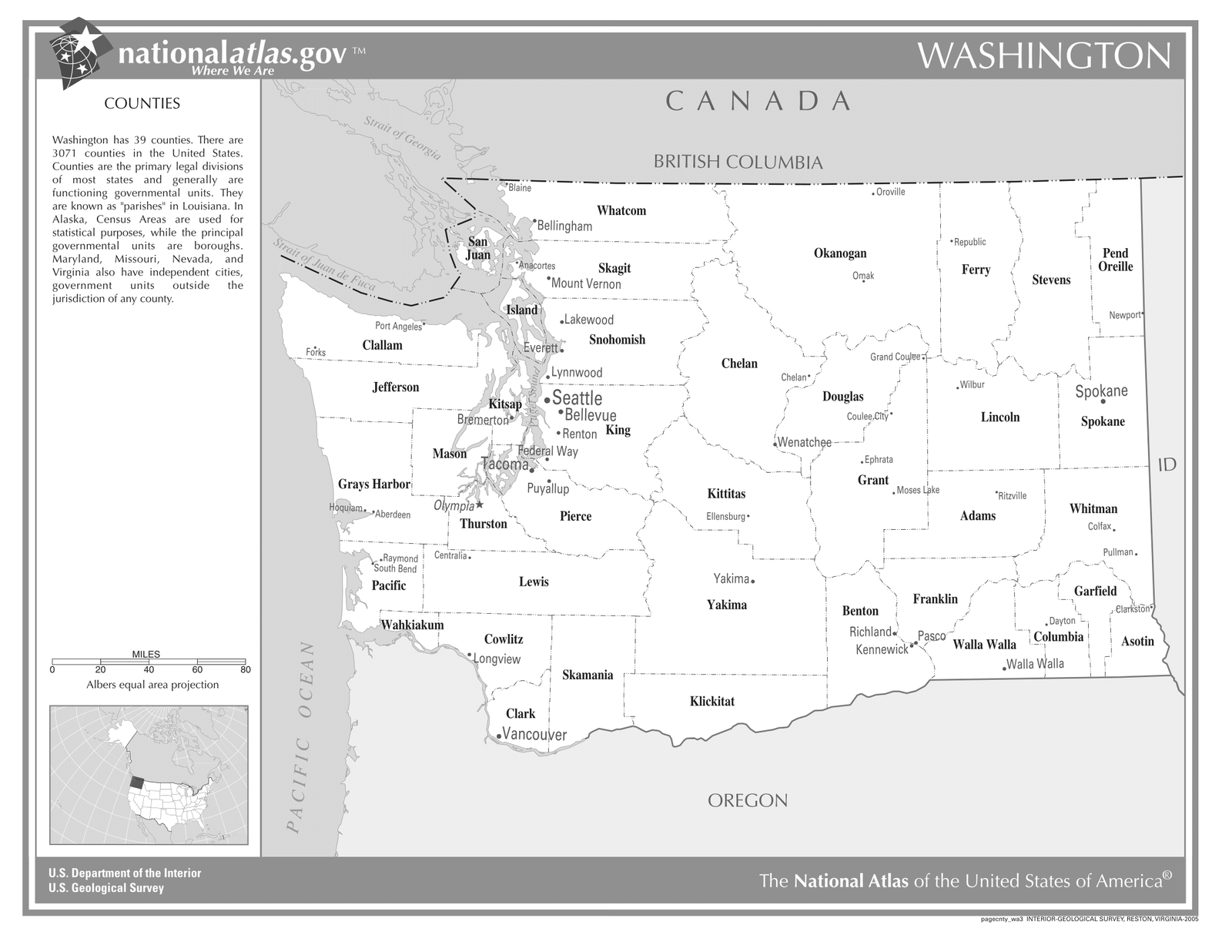 Washington State Counties w/Cities and 49 similar items