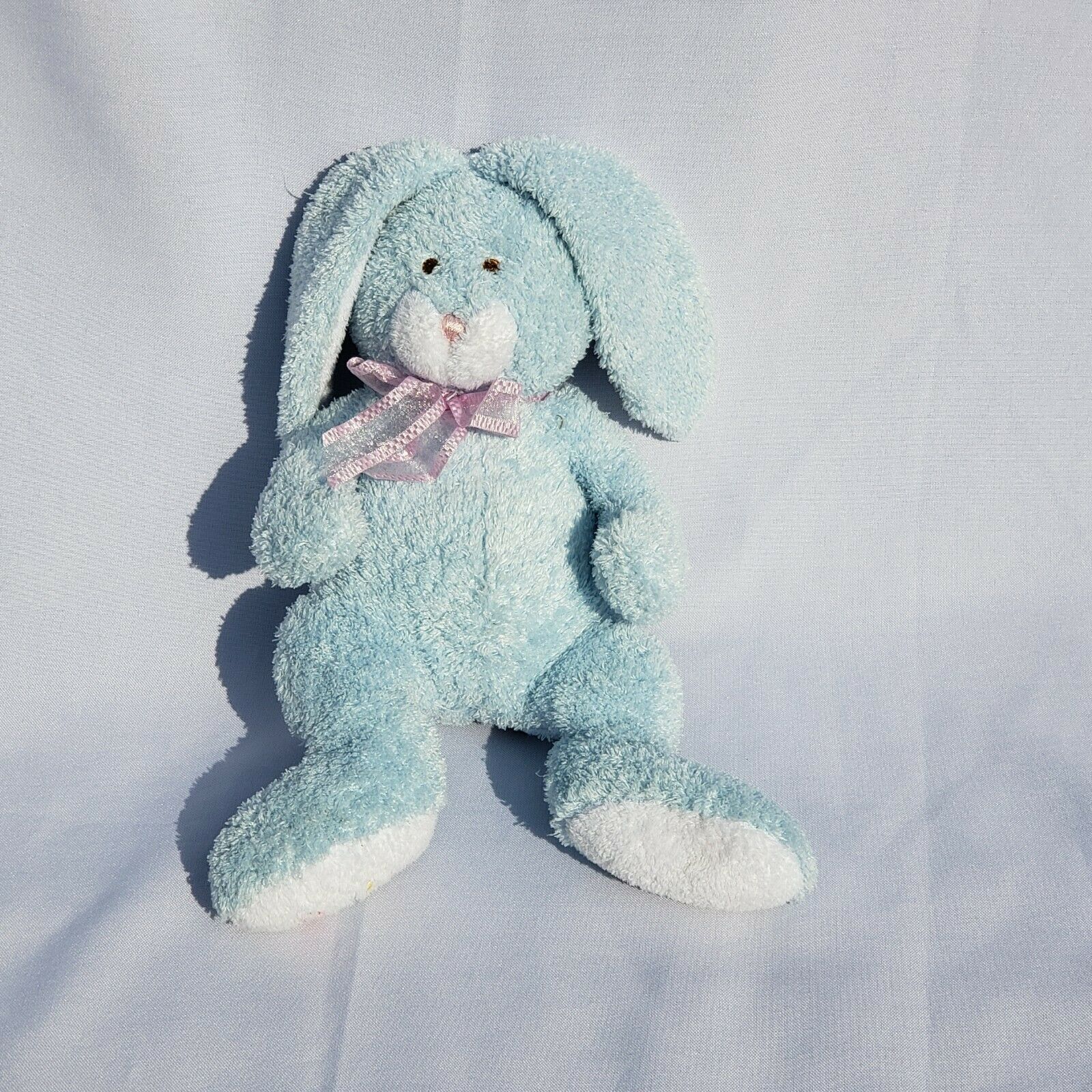 TY PLUFFIES LOVE TO BABY- BUNNY RABBIT - HOP - BLUE / PURPLE BOW - BABY ...