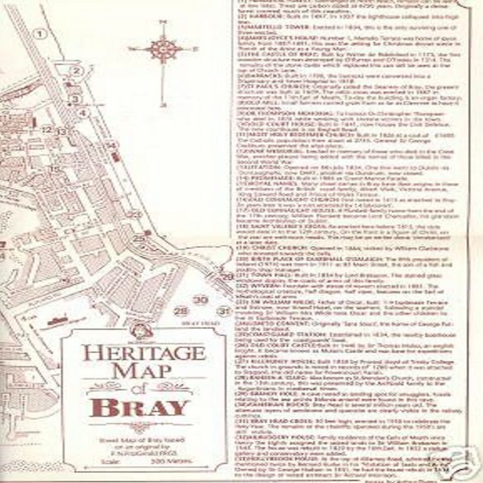 HERITAGE MAP OF BRAY VIP COMMENTED DETAILED MAP- show original title ...