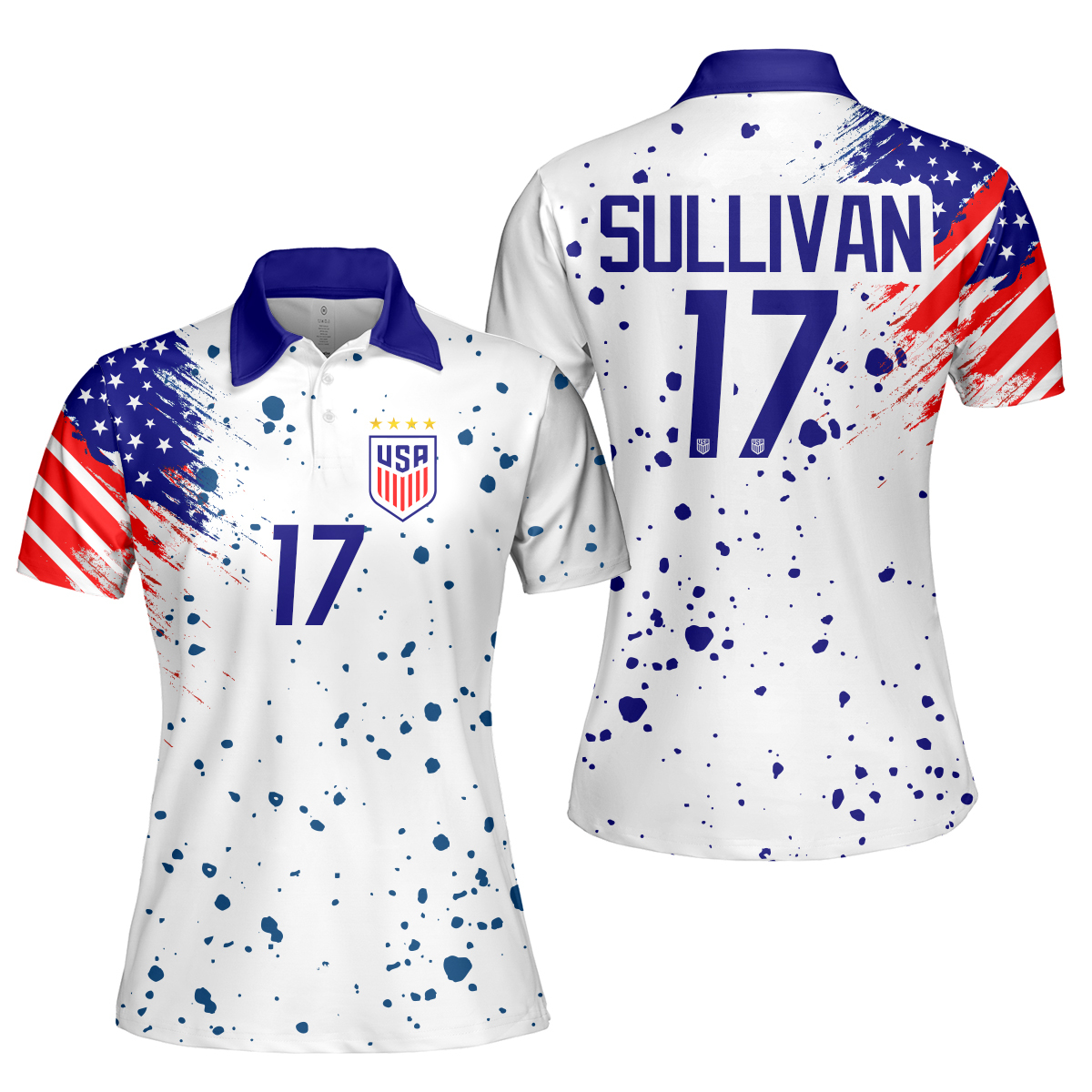 Andi Sullivan #17 USWNT Soccer FIFA Women's World Cup 2023 Polo Shirt ...