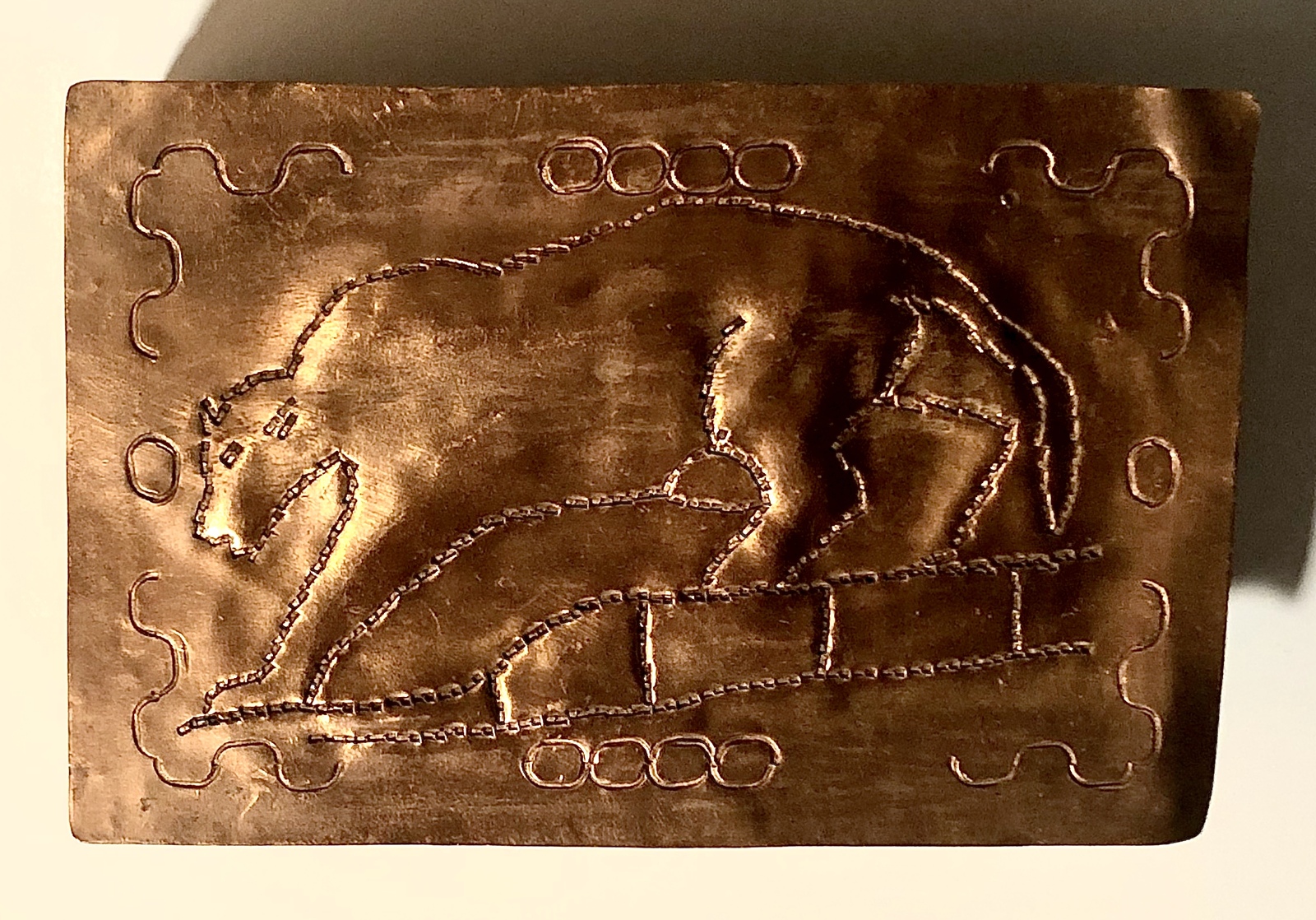 Western Arts and Crafts / Folk Art Hammered Copper Box Signed by Artist ...