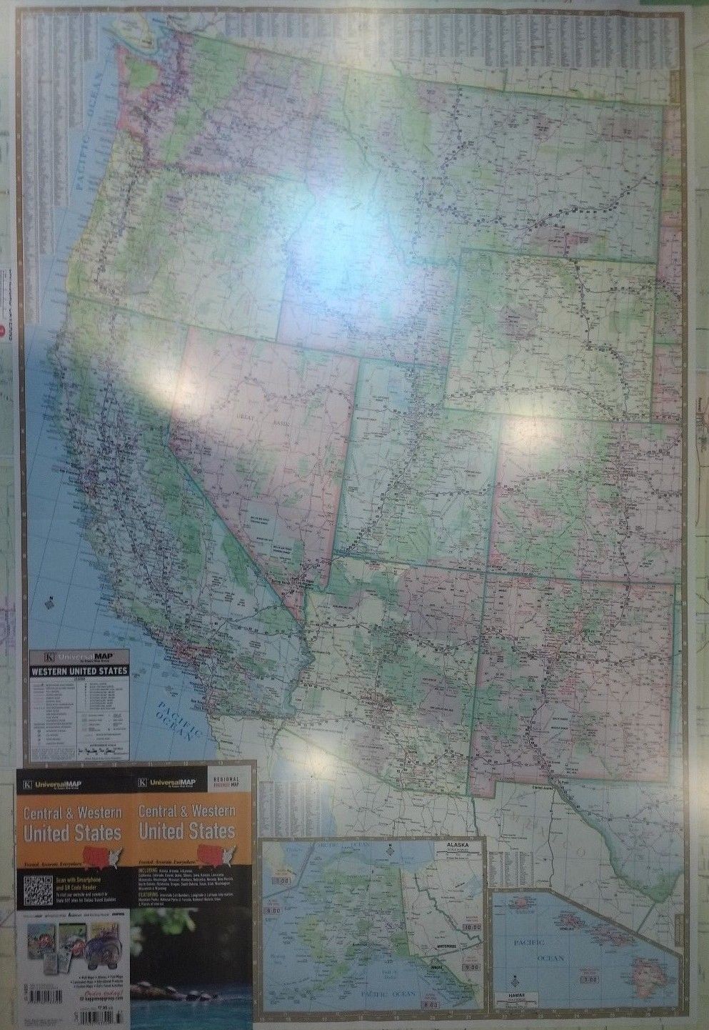 Central And Western Usa Laminated Wall Map (K) - Maps & Atlases