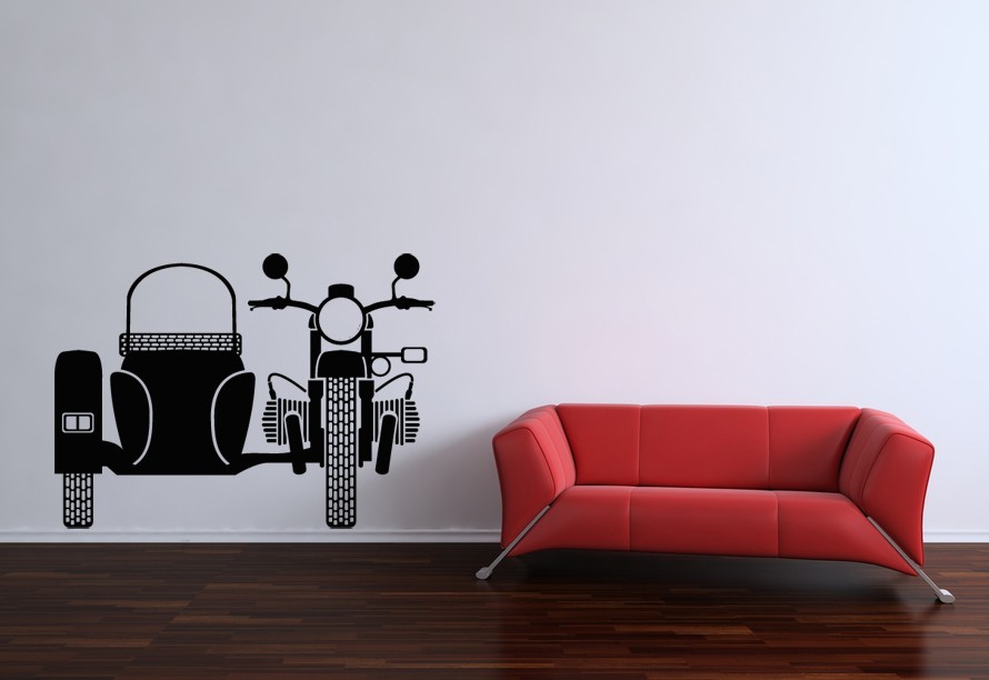 Motorcycle with Sidecar - Vinyl Wall Art Decal - Decals, Stickers ...