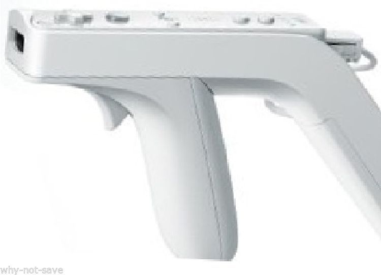 2 x Zapper Gun for Nintendo Wii Game Remote Wiimote shooter White ...