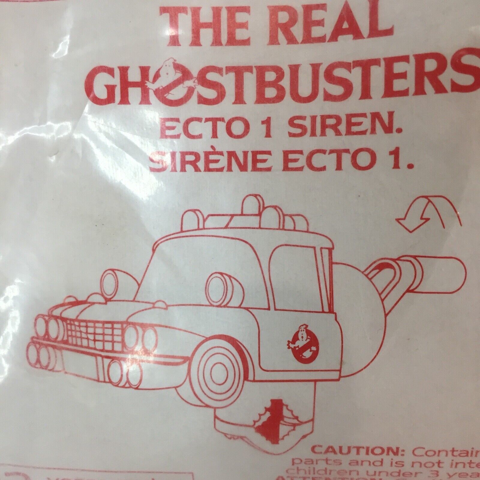 1991 NEW McDonalds Happy Meal Toy The Real Ghostbusters ECTO 1 Bike Siren WORKS - Fast Food