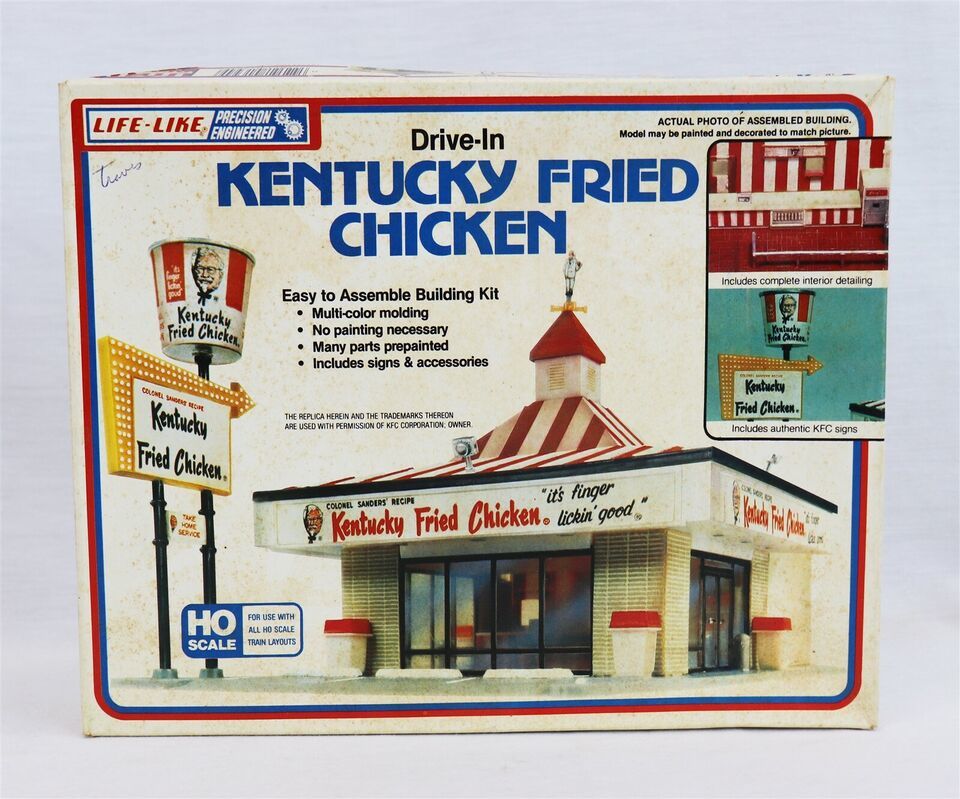 VINTAGE 1980s Life Like KFC Drive In Restaurant HO Scale Model Kit ...