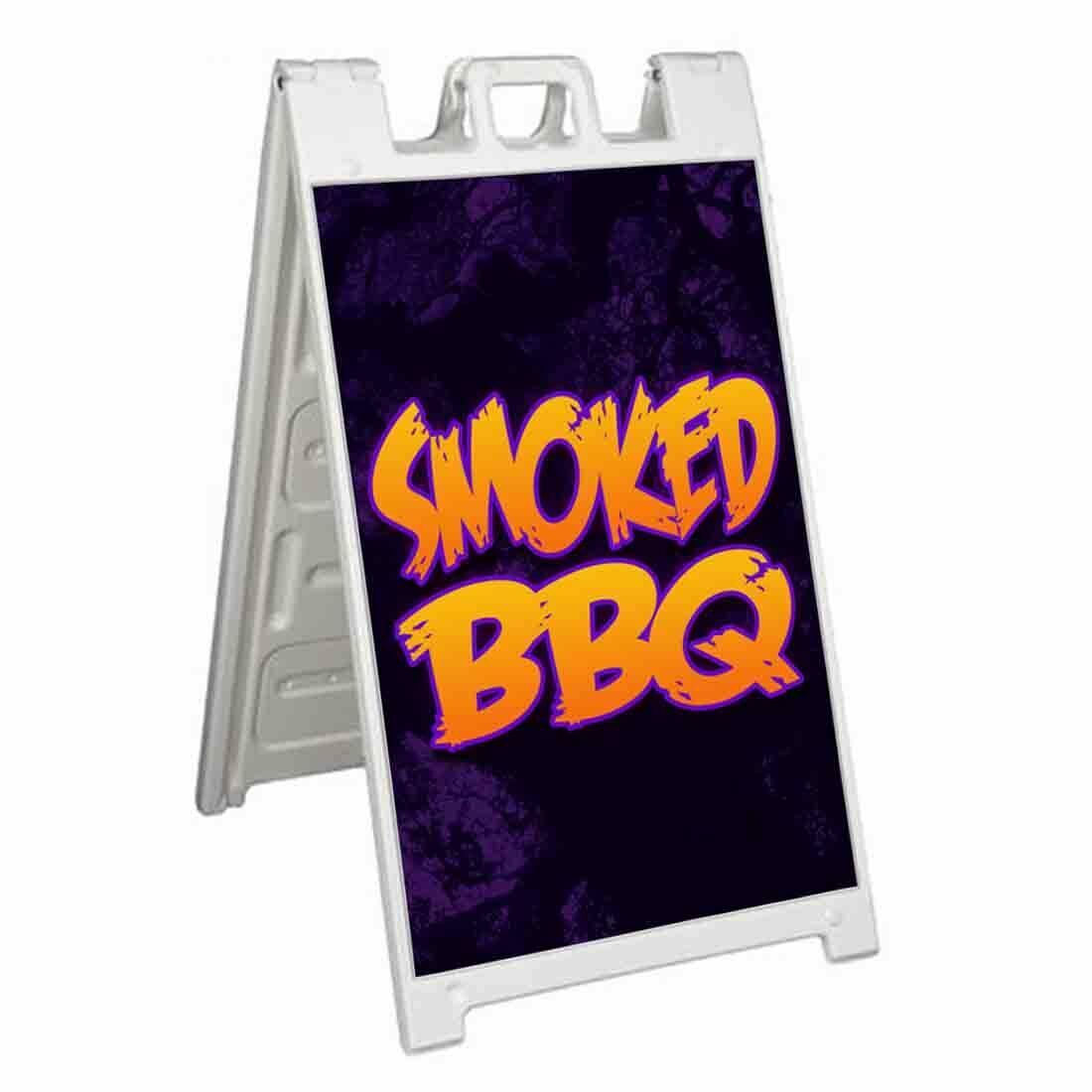 SMOKED BBQ Signicade 24x36 Aframe Sidewalk Sign Banner Decal PURPLE ...