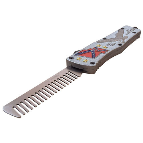 Tac Force Retractable Beard Comb w/ Glassbreaker - Eagle - Folding Blade
