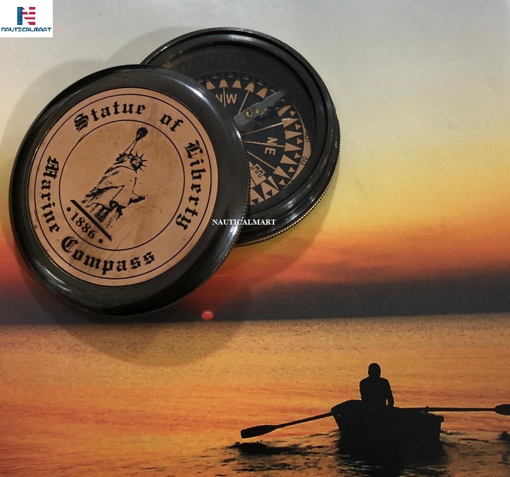 Compass Statue Of Liberty Brass Magnetic Direction Compass Collectible ...