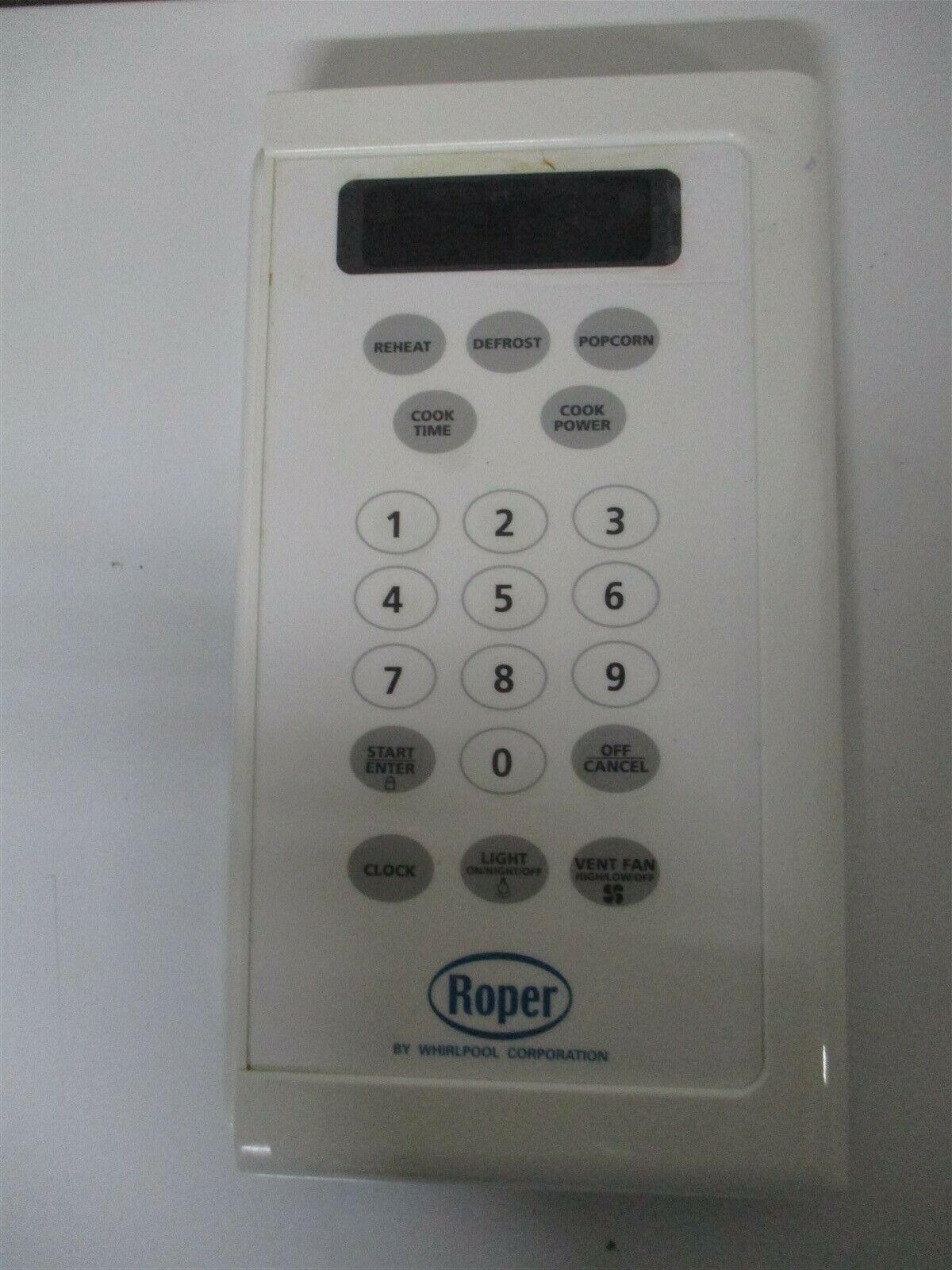ROPER MICROWAVE CONTROL PANEL NO ELECTRONICS/CRACKS PART # 8184388 ...