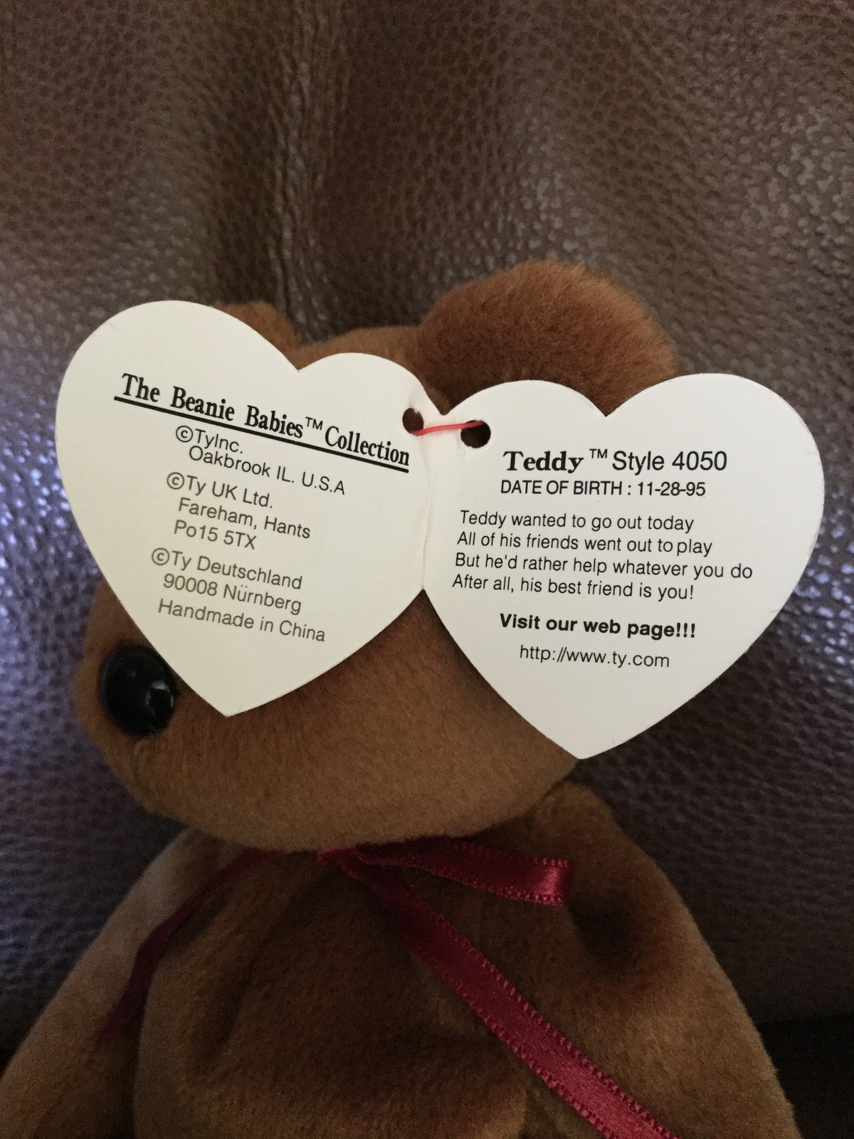 Ty TEDDY New Face Ultra Rare Distinctive Oddities Unique Features ...