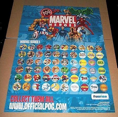 Marvel Comics pogs poster:Avengers/X-Men/Thor/Iron Man/Spider-man ...