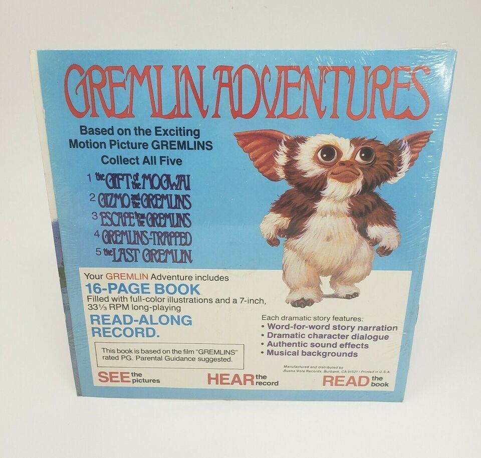 VINTAGE 1984 GREMLINS THE LAST GREMLIN READ ALONG BOOK RECORD STORY 5 ...