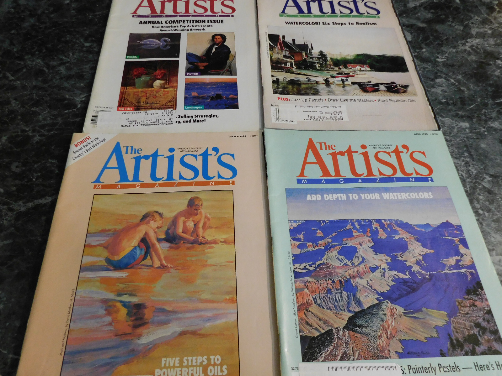 The Artist's America's Favorite Art Magazine lot of 8 1992 - 1995 ...