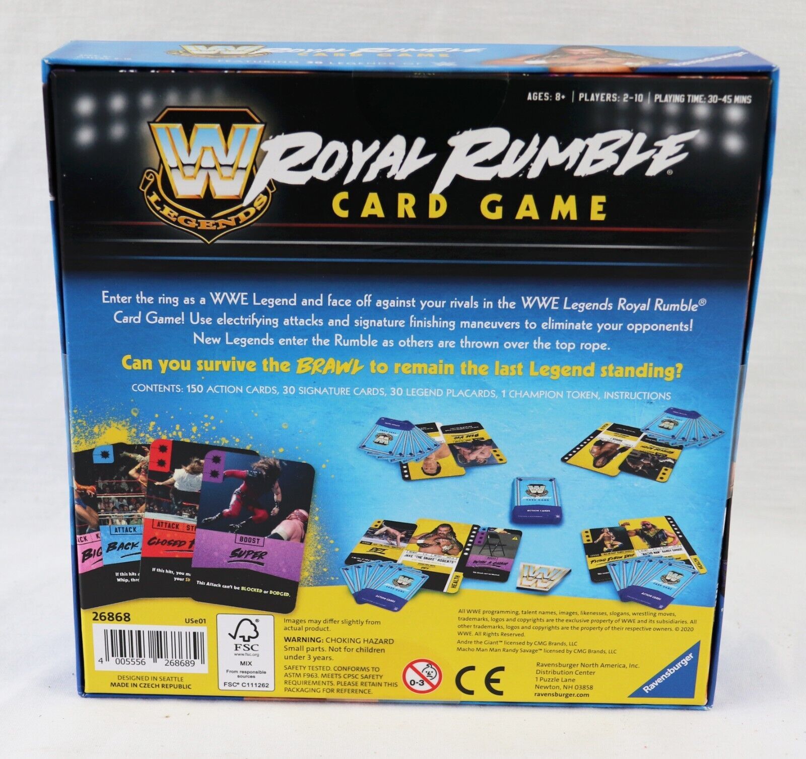 VINTAGE Ravensburger WWE Legends Royal Rumble Card Game Macho Man Randy ...