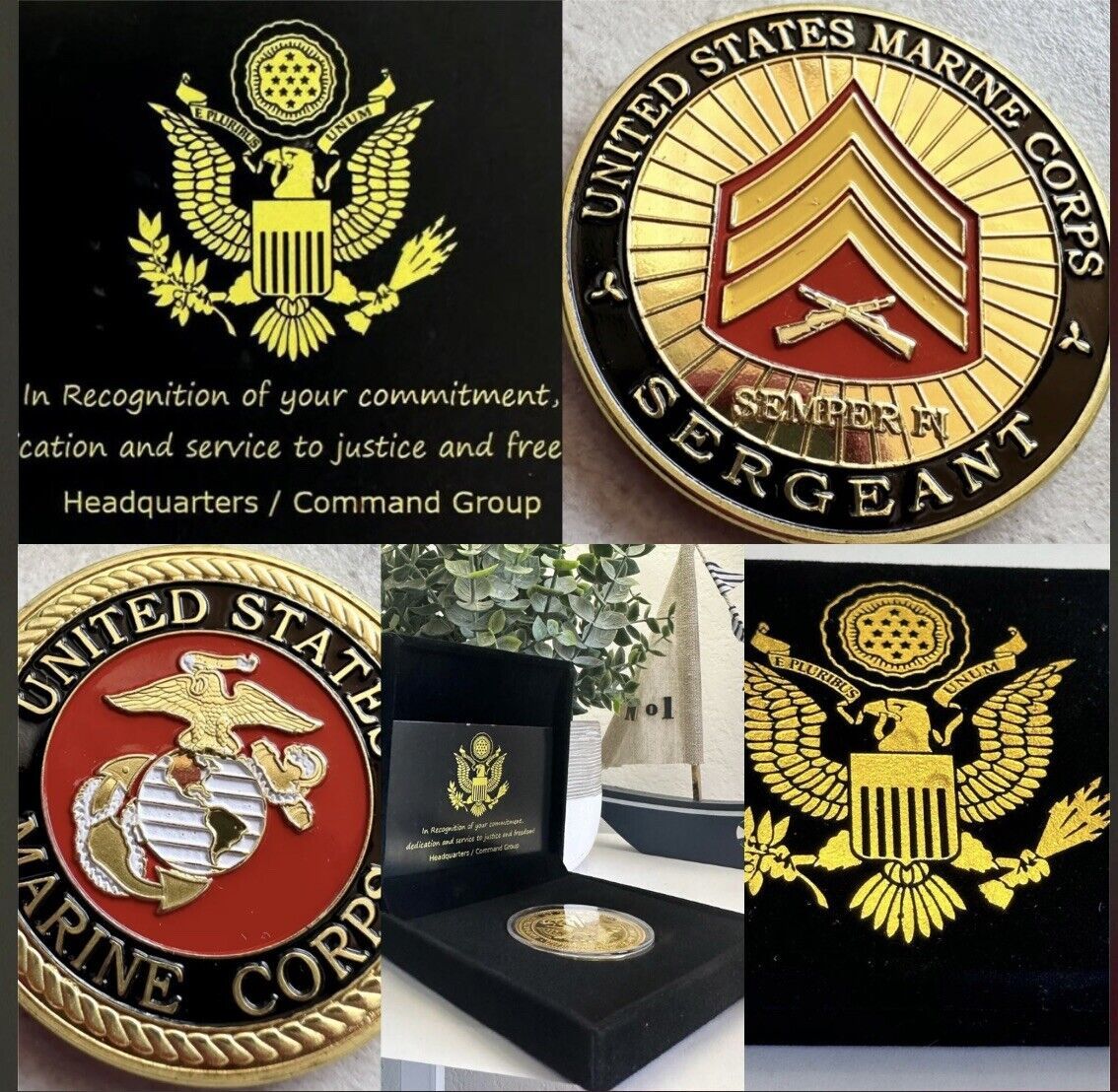 NEW USMC U.S. Marine Corps Sergeant Challenge Coin. USA - Current ...