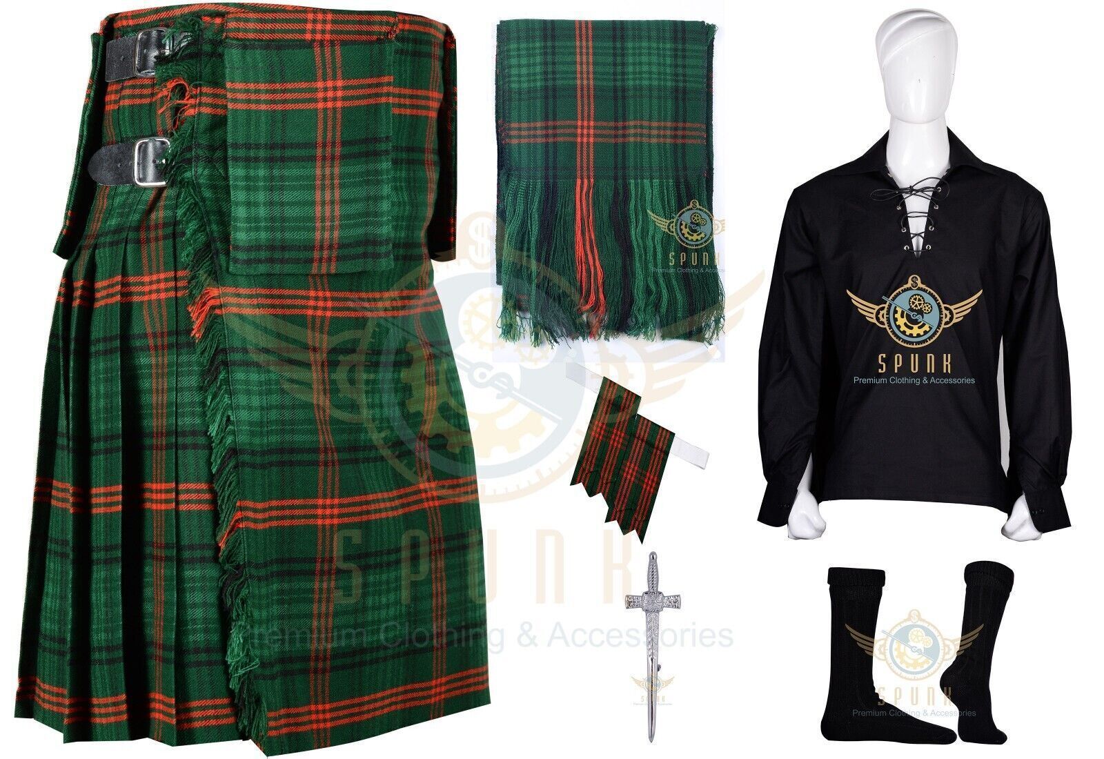 Scottish Traditional Men's 8 YARD Ross Hunting Modern TARTAN KILT ...