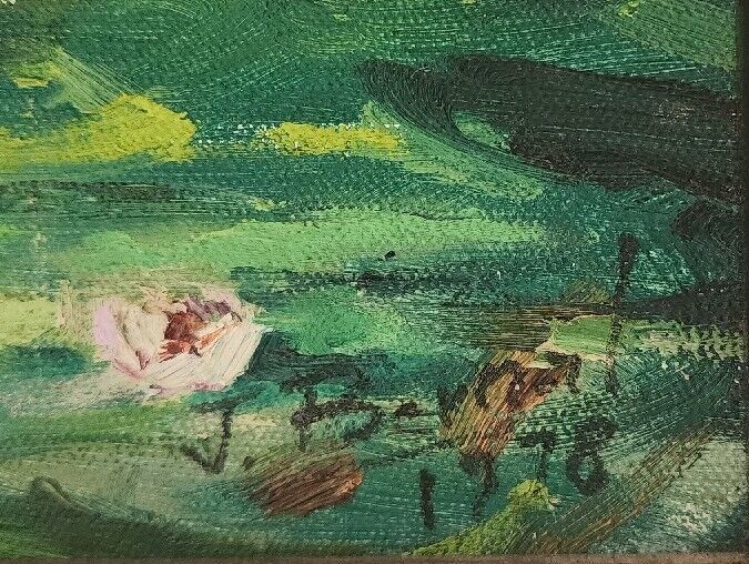 Rare & Vintage 1978 Jose Bernal Cuban Oil Scenic Pond Painting - Listed ...