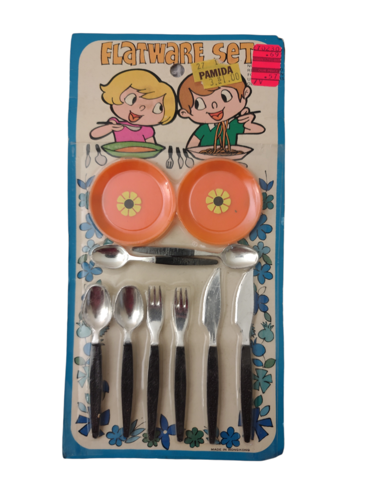 New Vintage Toy Childs Flatware Set Knives Forks Spoons Plates 10pc ...