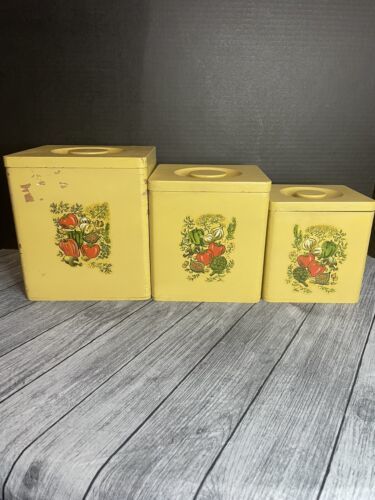 Rare Vintage Wooden Canister Set 1970s Made In Japan - Canisters & Jars