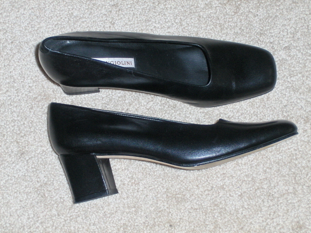 Enzo Angiolini Black Leather Heel Shoes 8.5 - Women