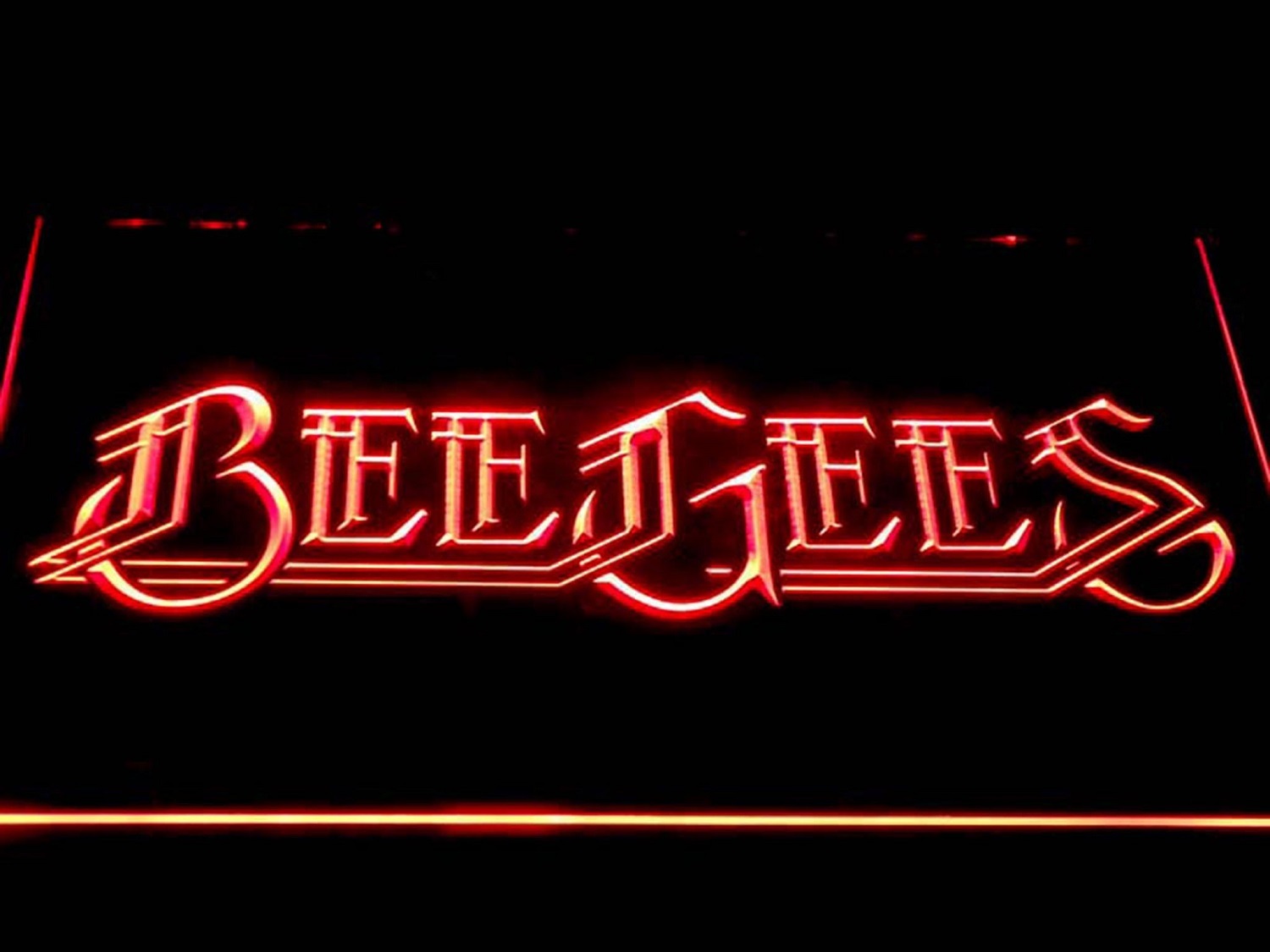 Bee Gees Logo Illuminated Led Neon Sign Hang Wall Decor, Room, Lights ...